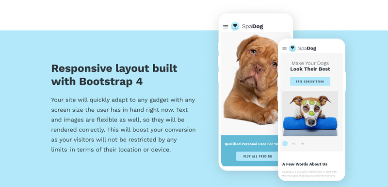 SpaDog - Dog Grooming Salon Website Template